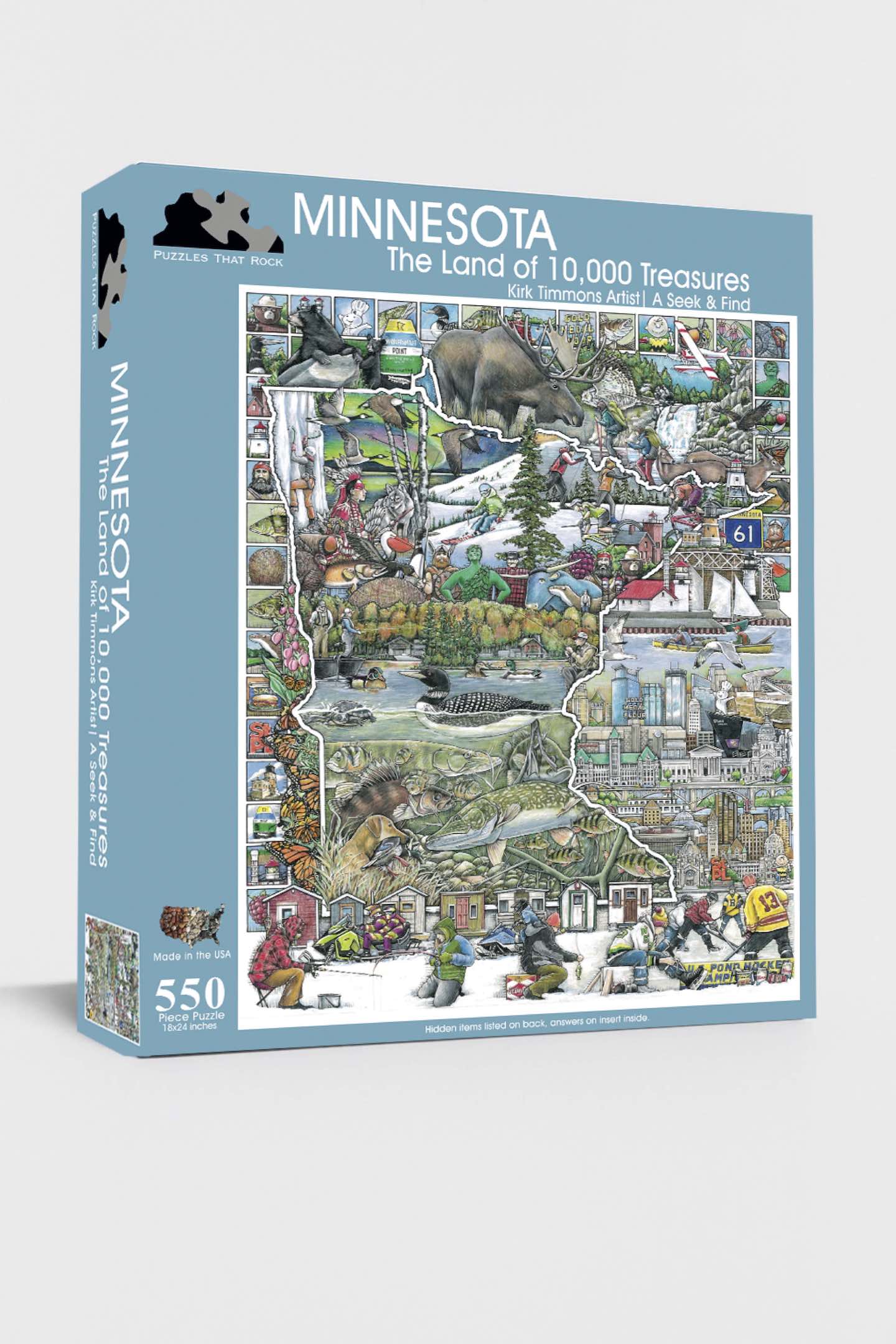 Minnesota Seek & Find Puzzle | Illustrated State Jigsaw for All Ages ...