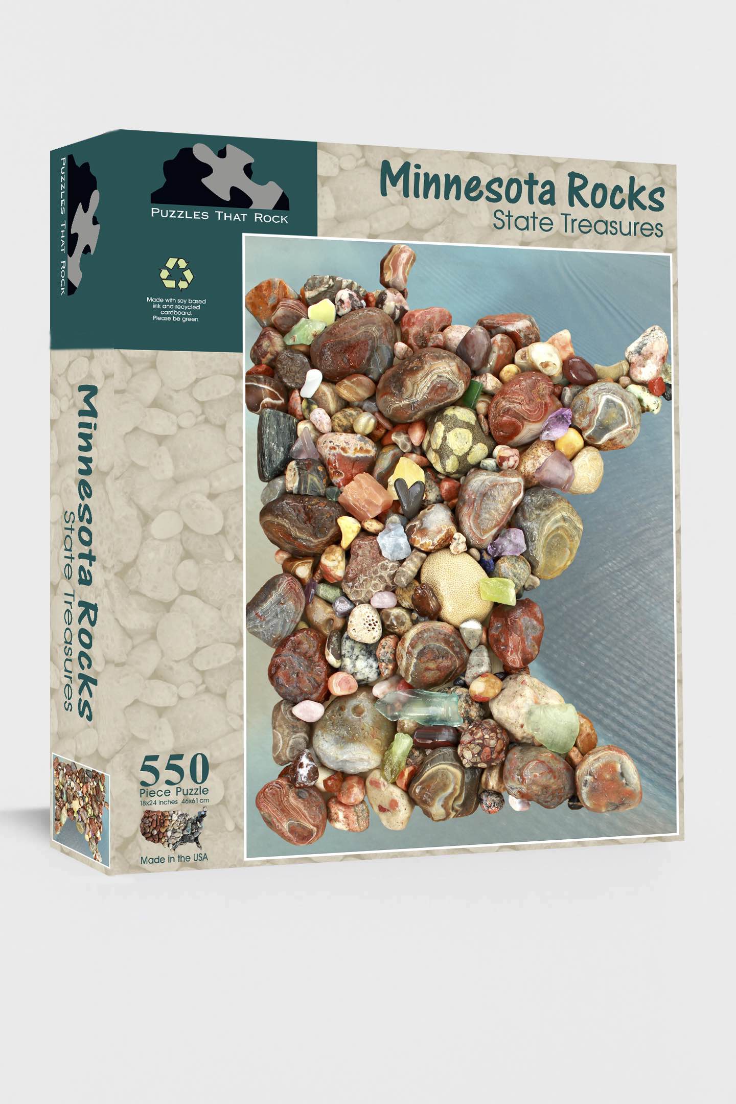 Minnesota Rocks Puzzle | Illustrated State Map Jigsaw Decor – Puzzles ...